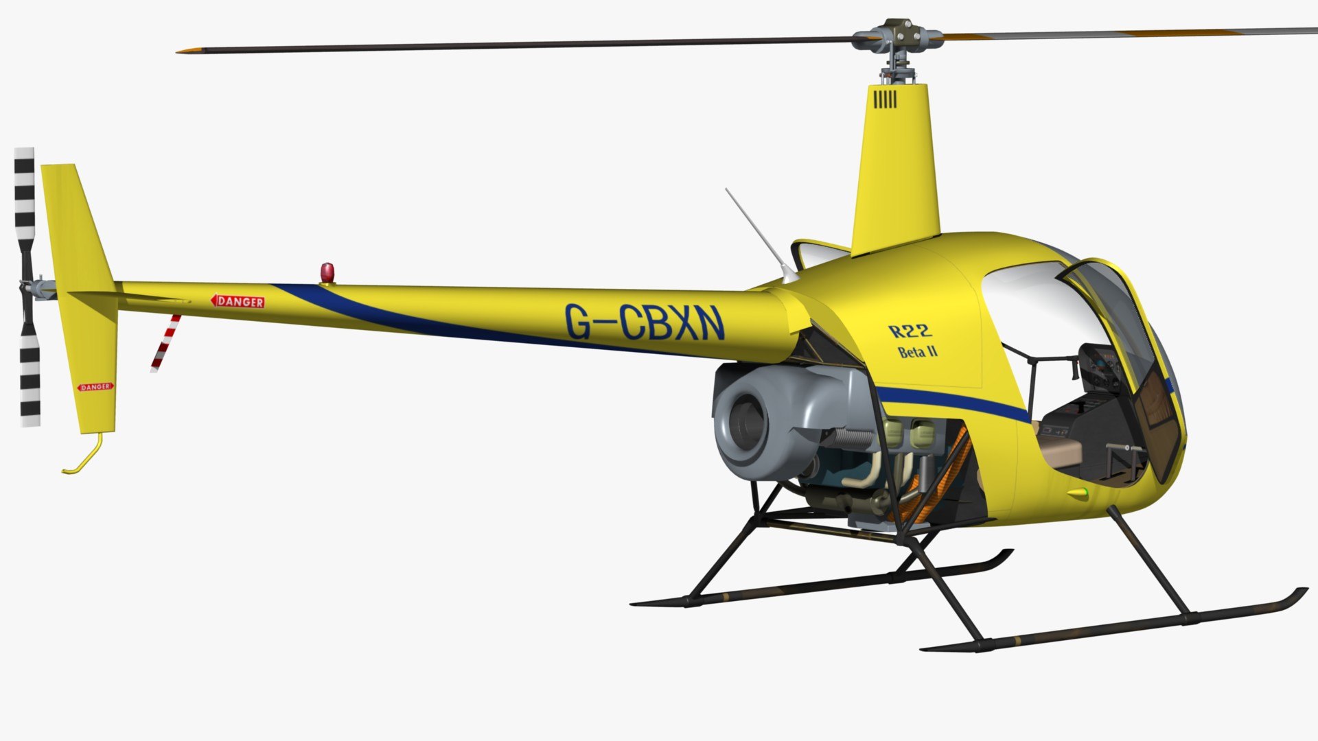 Robinson R22 3d Obj
