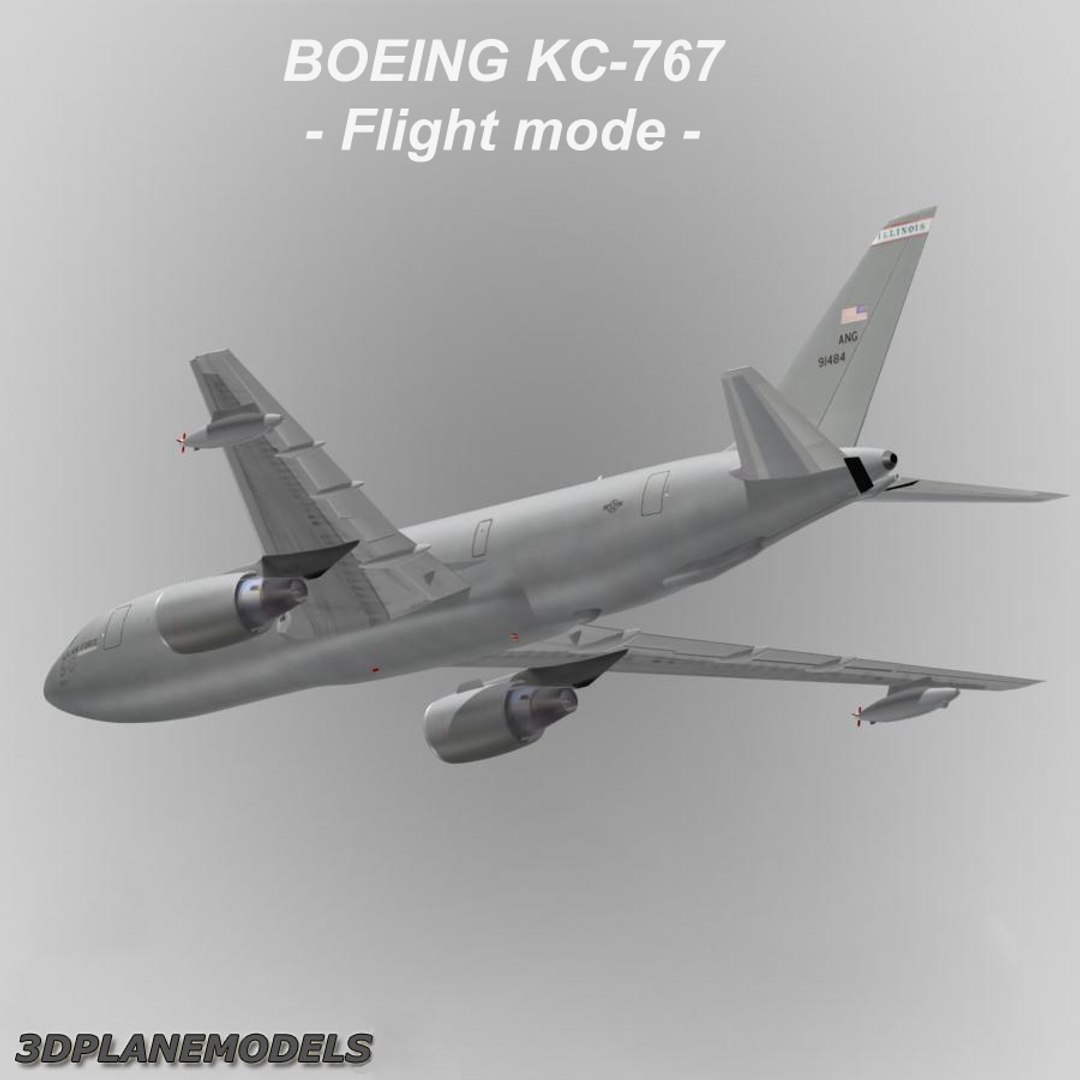 3d Kc-767 Tanker Transport Aircraft Model