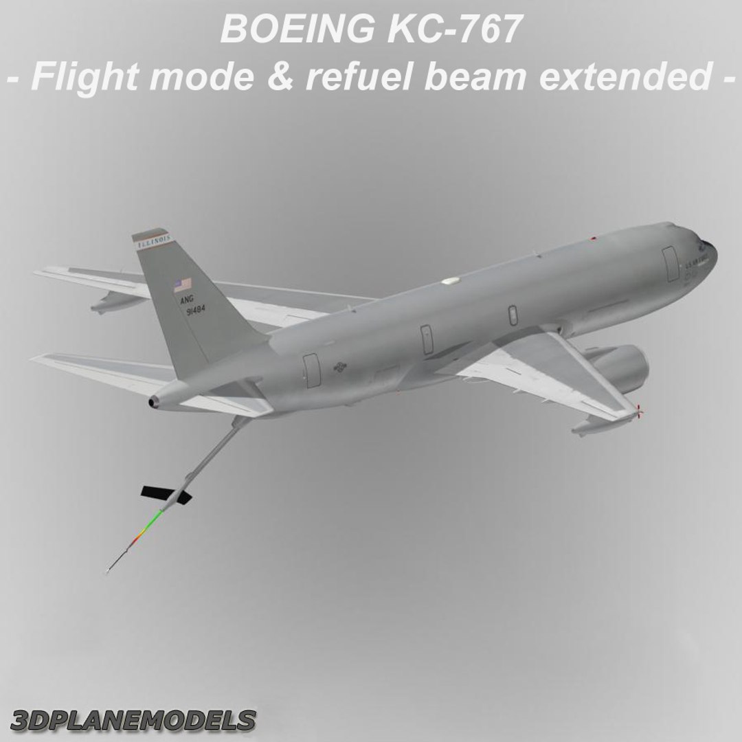 3d Kc-767 Tanker Transport Aircraft Model