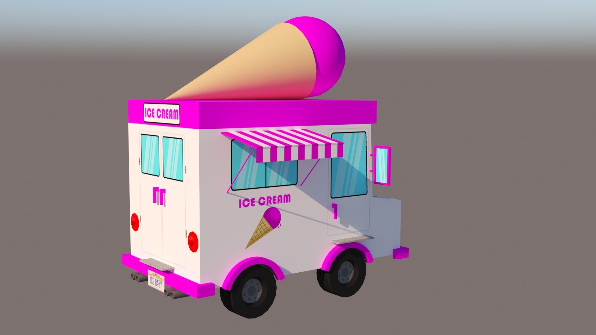 Cream Van 3D - TurboSquid 1629032