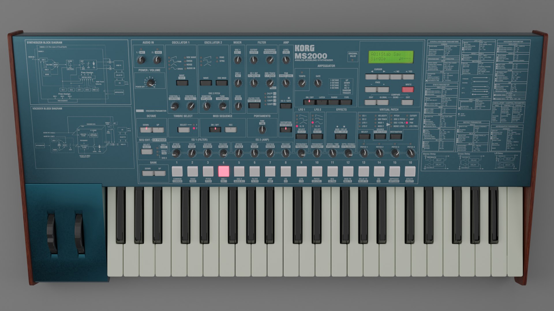 3D Korg MS2000 Synthesizer - TurboSquid 2227577