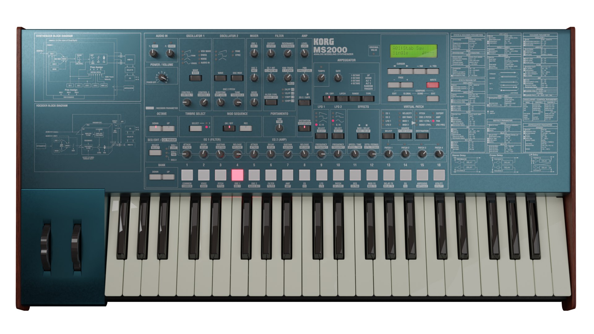 3D Korg MS2000 Synthesizer - TurboSquid 2227577