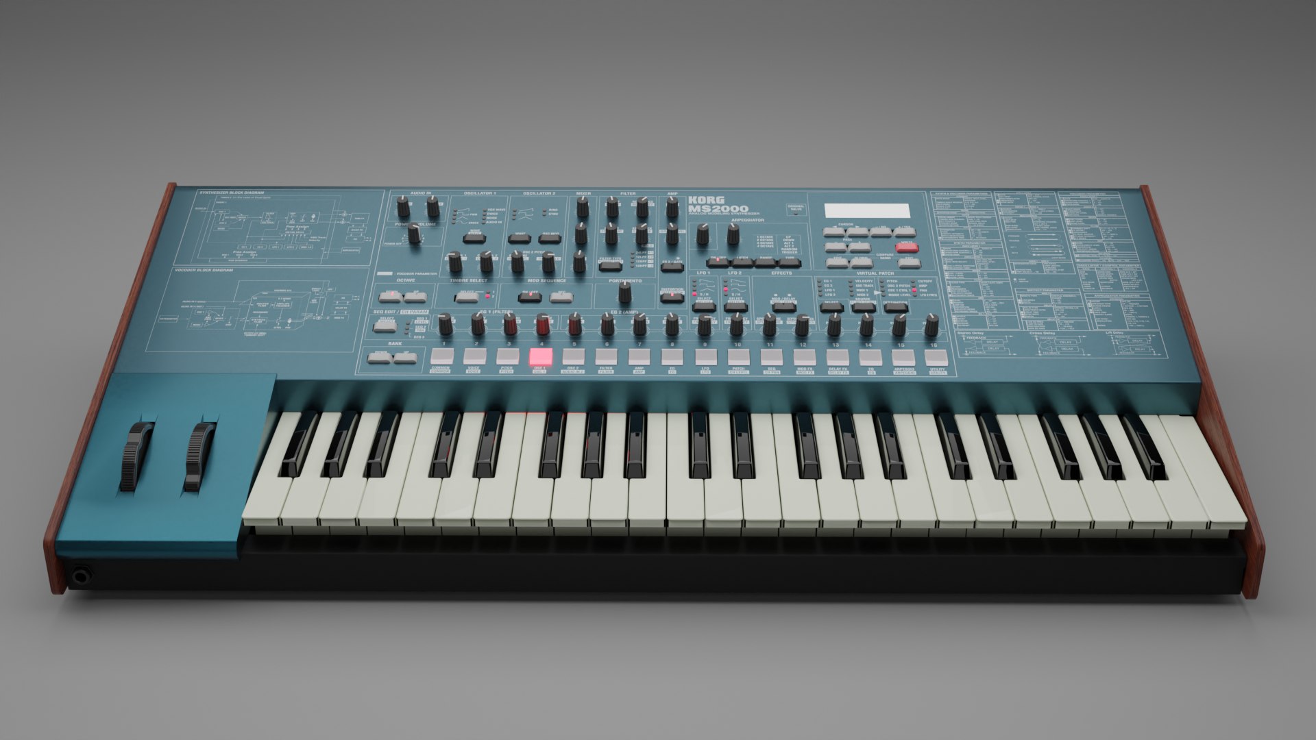 3D Korg MS2000 Synthesizer - TurboSquid 2227577
