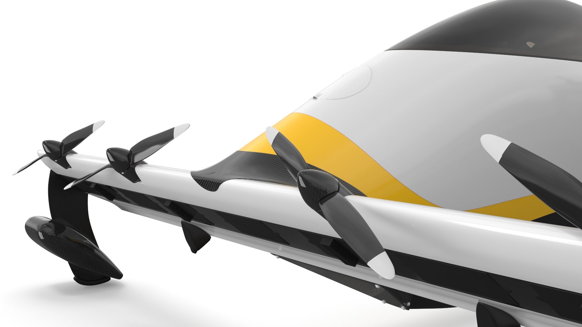 Personal EVTOL Aircraft With 8 Propellers Rigged For Maya 3D Model ...
