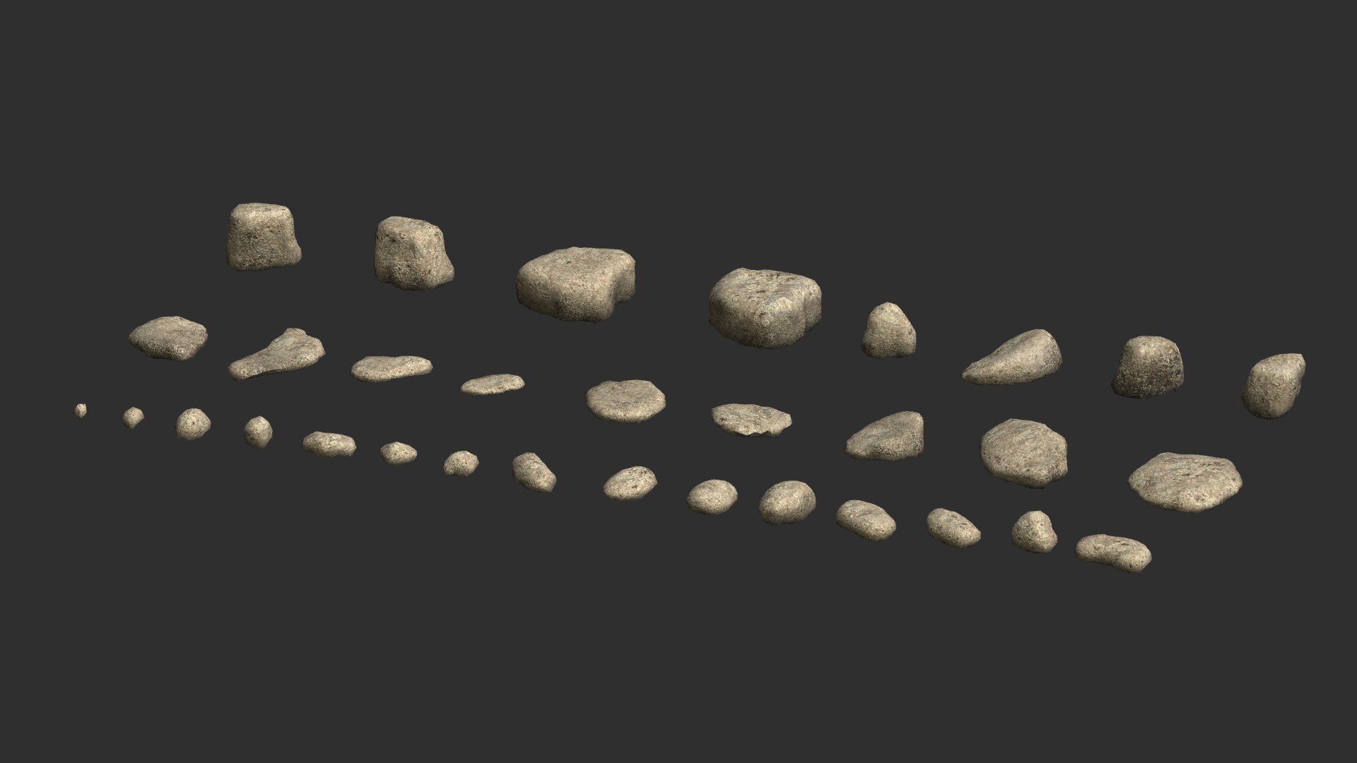 Assorted Rocks - Light 3D Model - TurboSquid 2219834