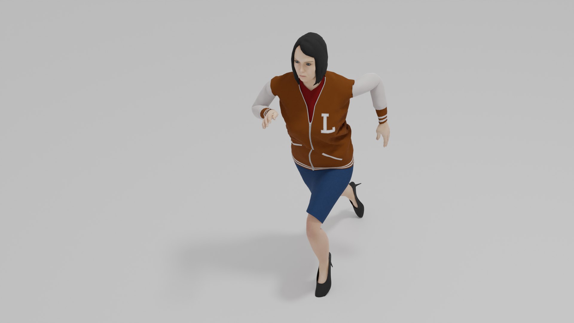 Varsity Woman Run Animation Model - TurboSquid 2069552