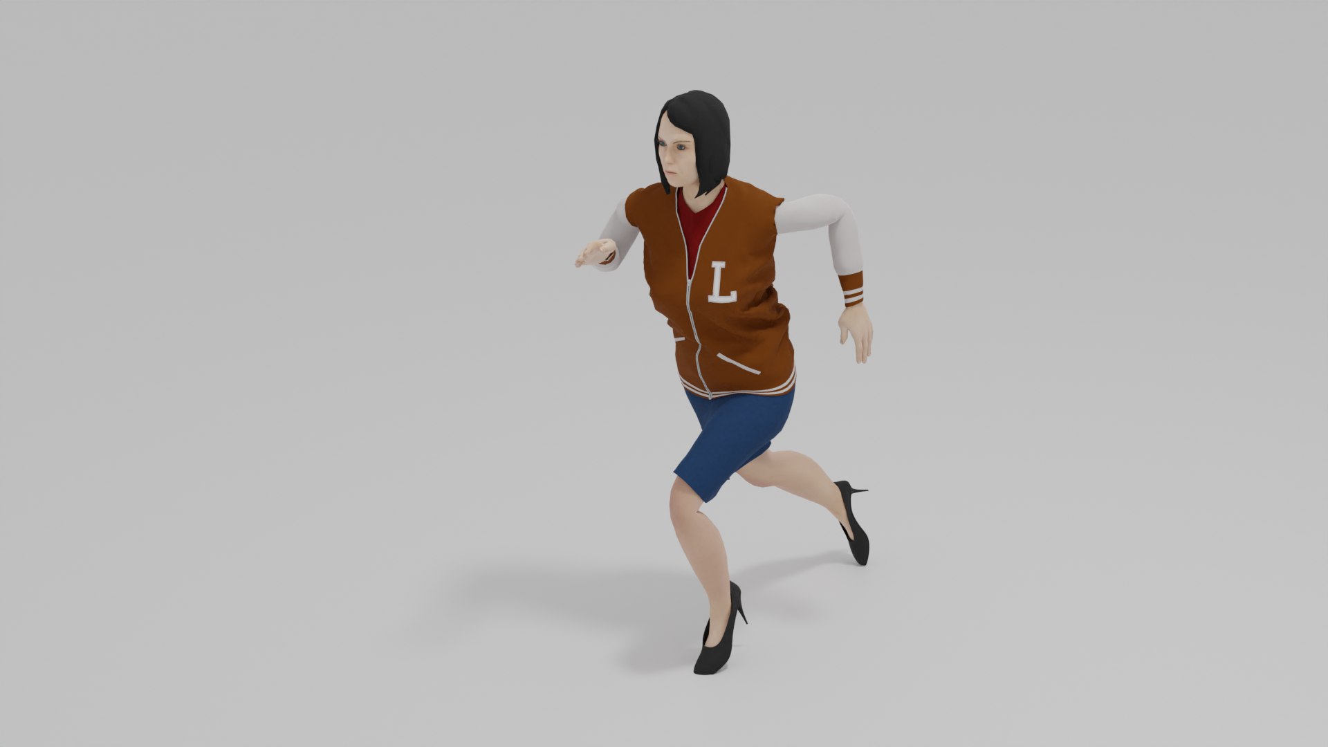 Varsity Woman Run Animation Model - TurboSquid 2069552