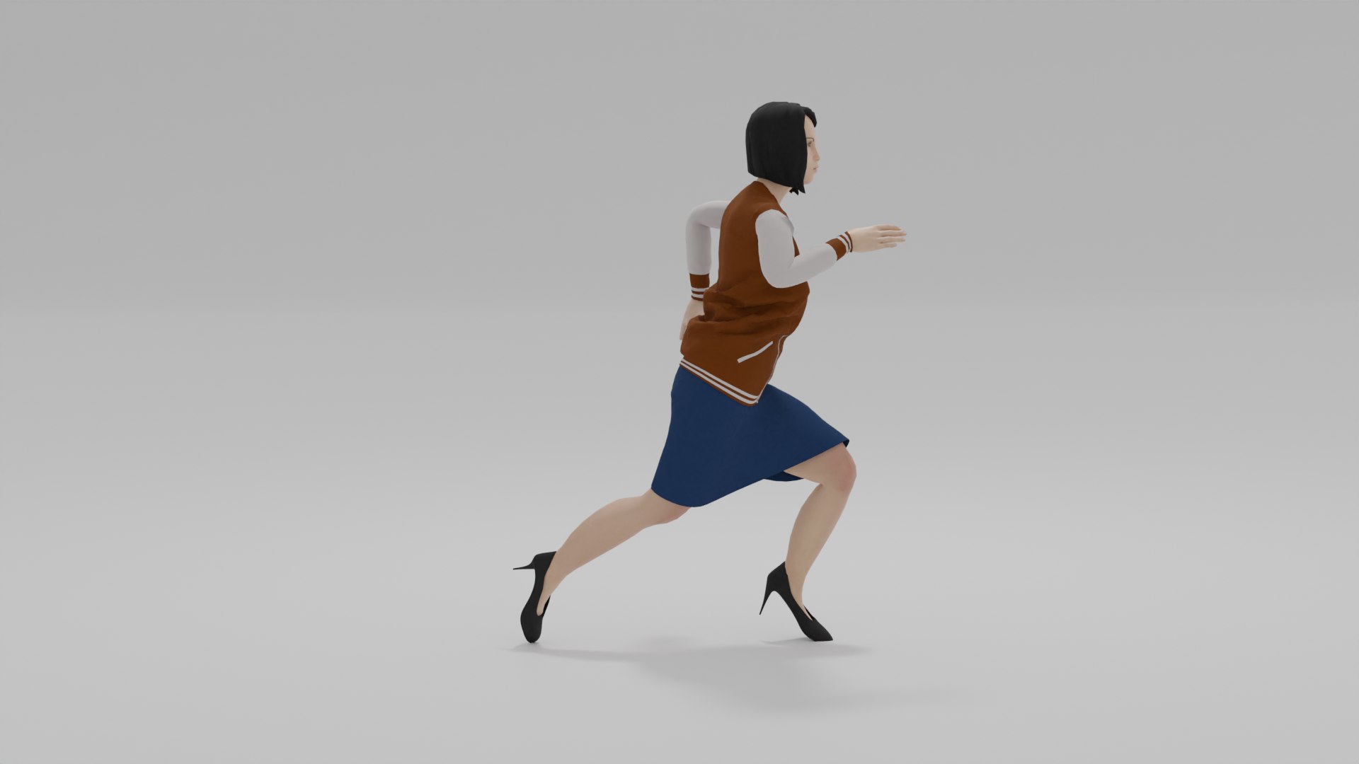 Varsity Woman Run Animation Model - TurboSquid 2069552