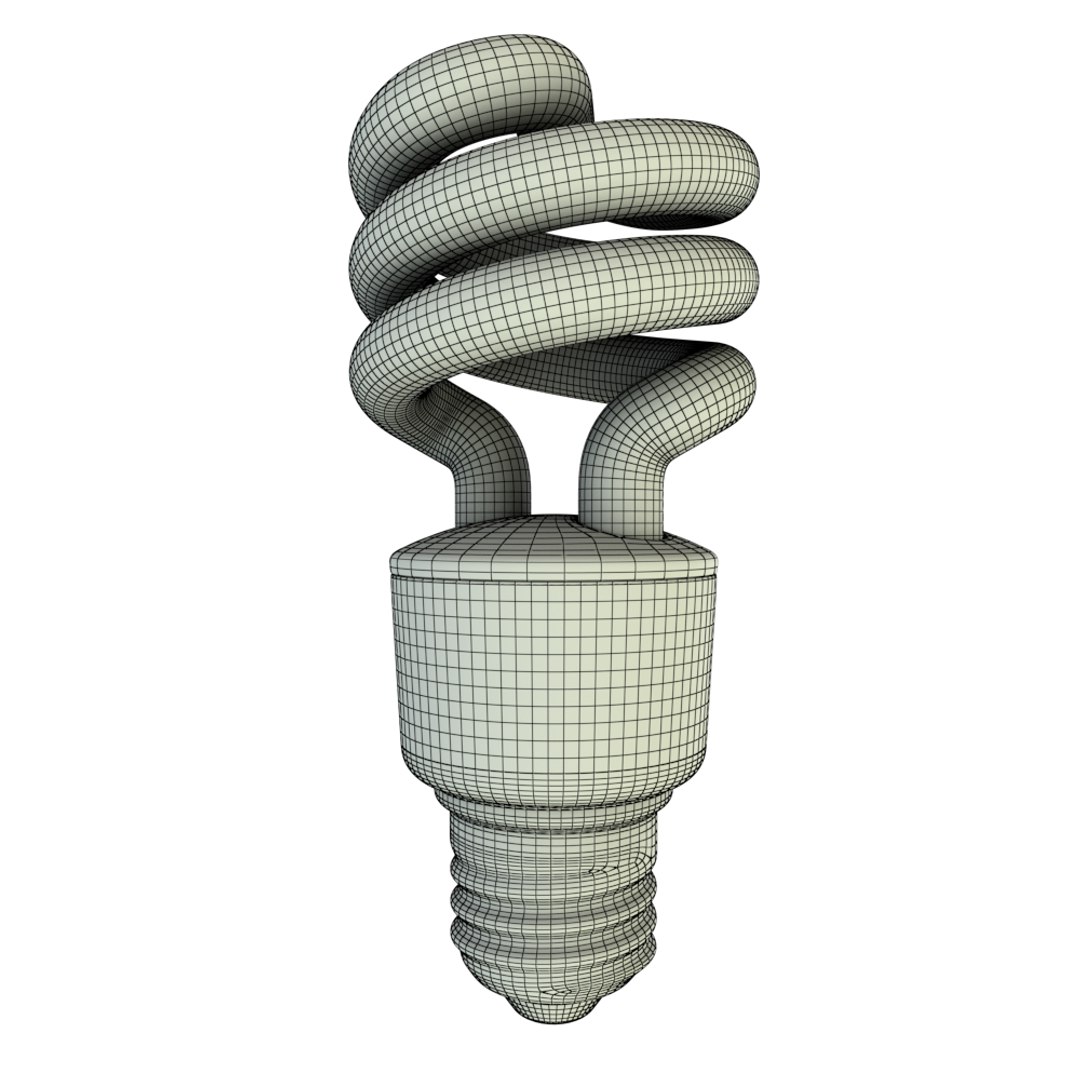 3D fluorescent light bulb - TurboSquid 1505546