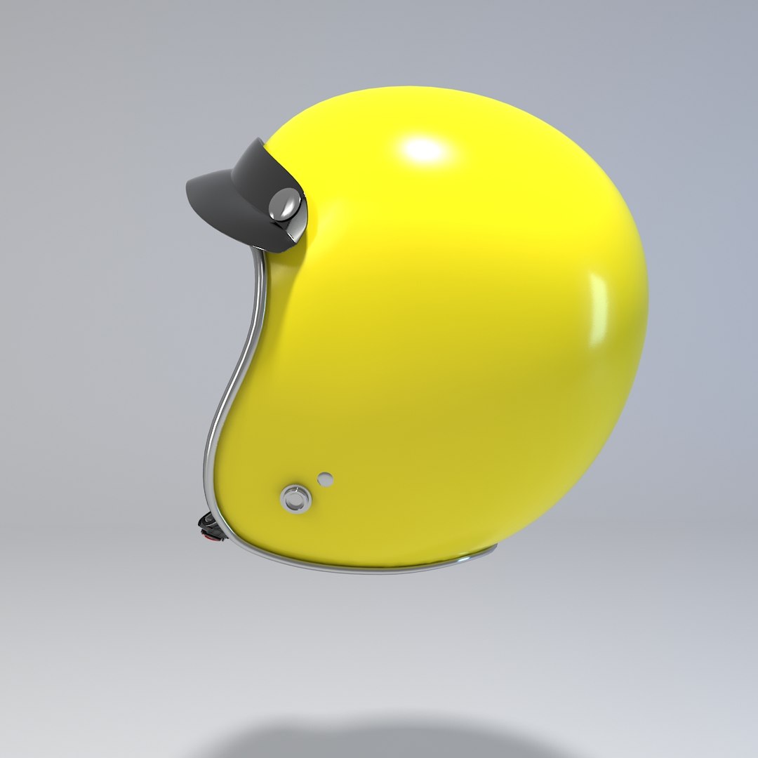 Yellow Retro Motorcycle Helmet 3D Model - TurboSquid 1205052