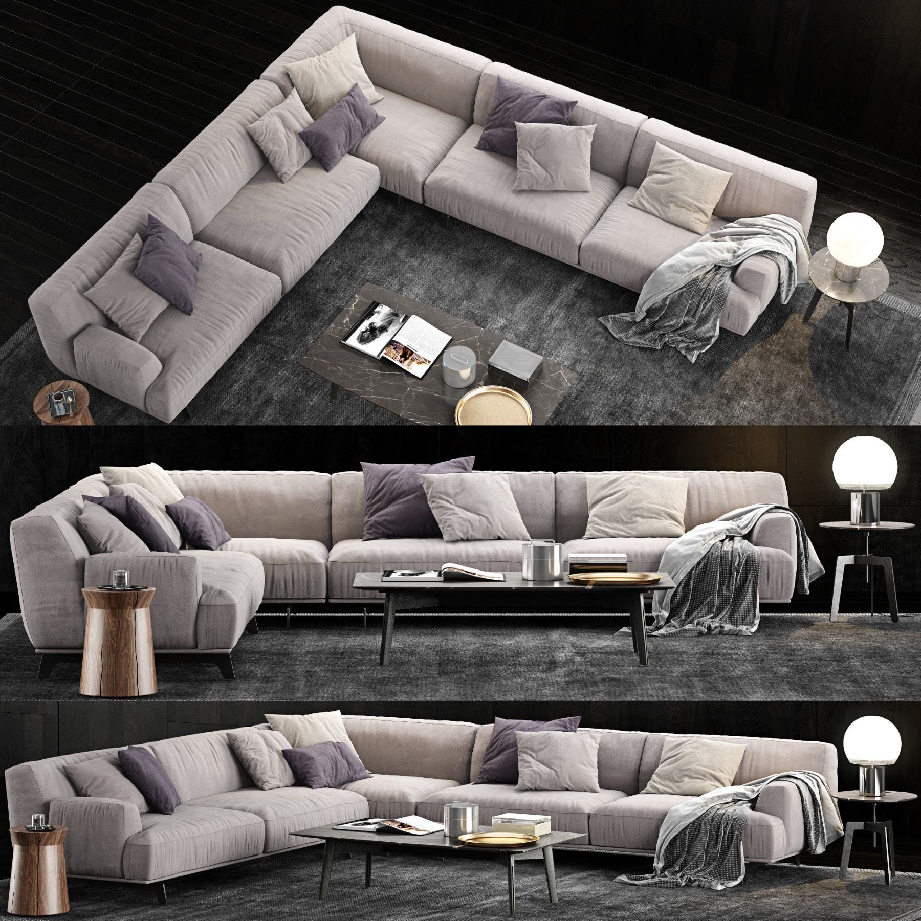 Poliform tribeca sofa coffee table 3D - TurboSquid 1594106
