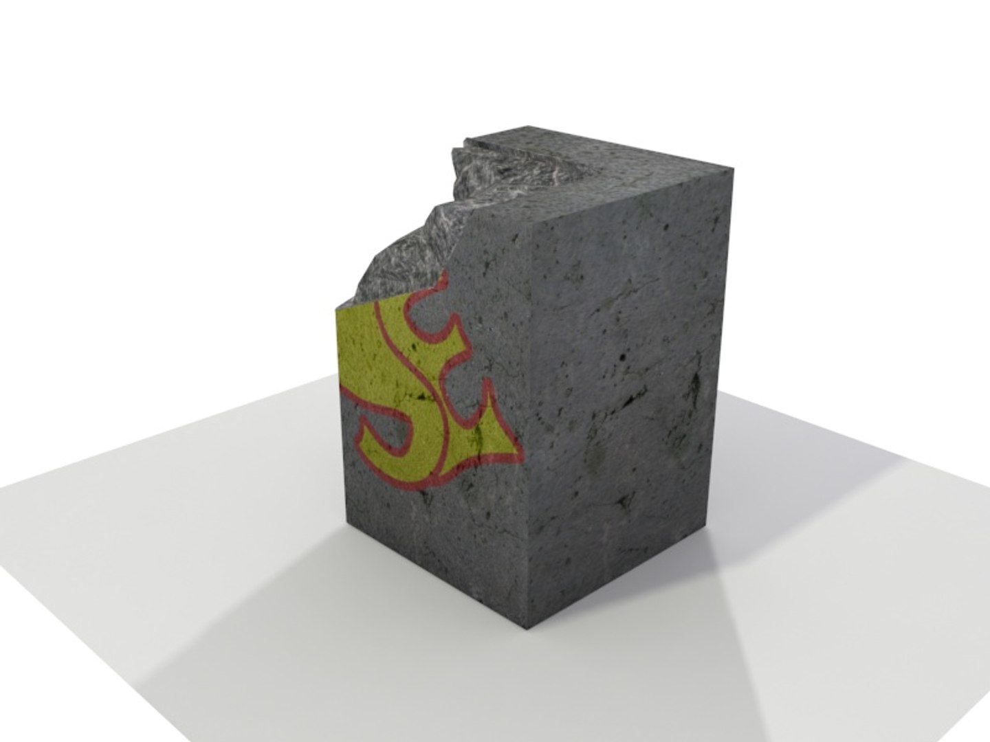 3d Model Blocks Broken Concrete