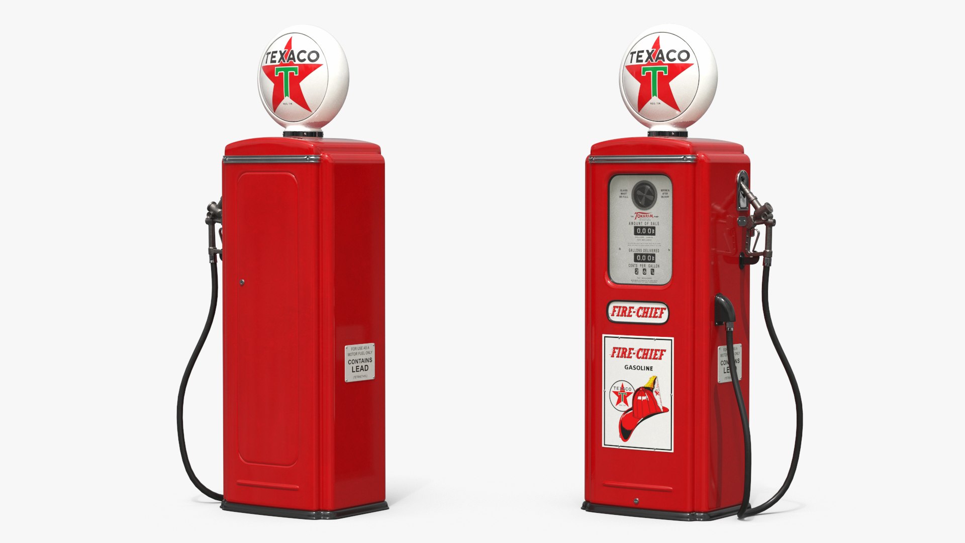 Vintage Texaco Refueling Station Red 3D Model - TurboSquid 2473591