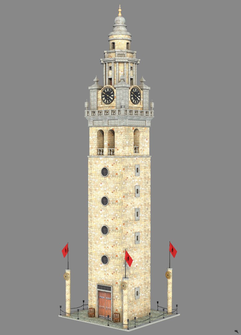 Fantasy Tower Clock 3D - TurboSquid 1272343