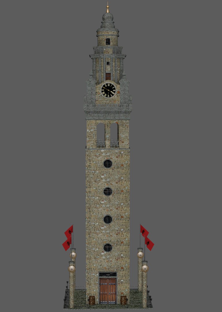 Fantasy Tower Clock 3D - TurboSquid 1272343