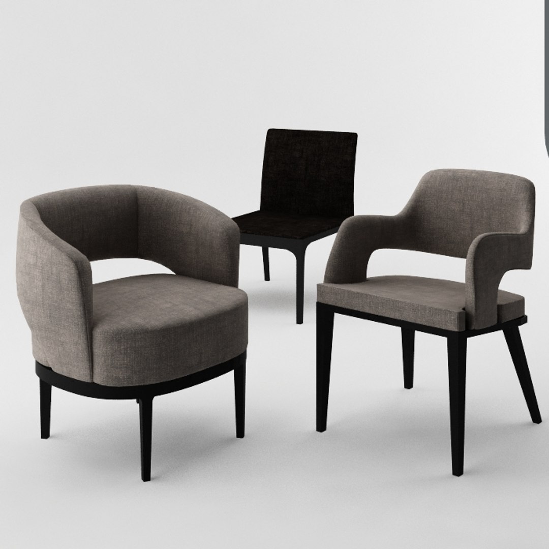 3D 3 Chairs Model - TurboSquid 1252655