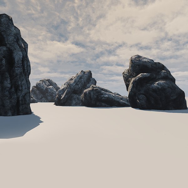 3d cartoon rock model