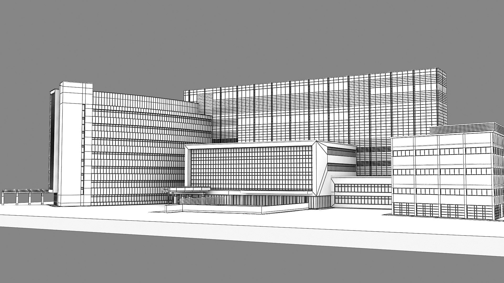 3D Hospital Building model - TurboSquid 1812098