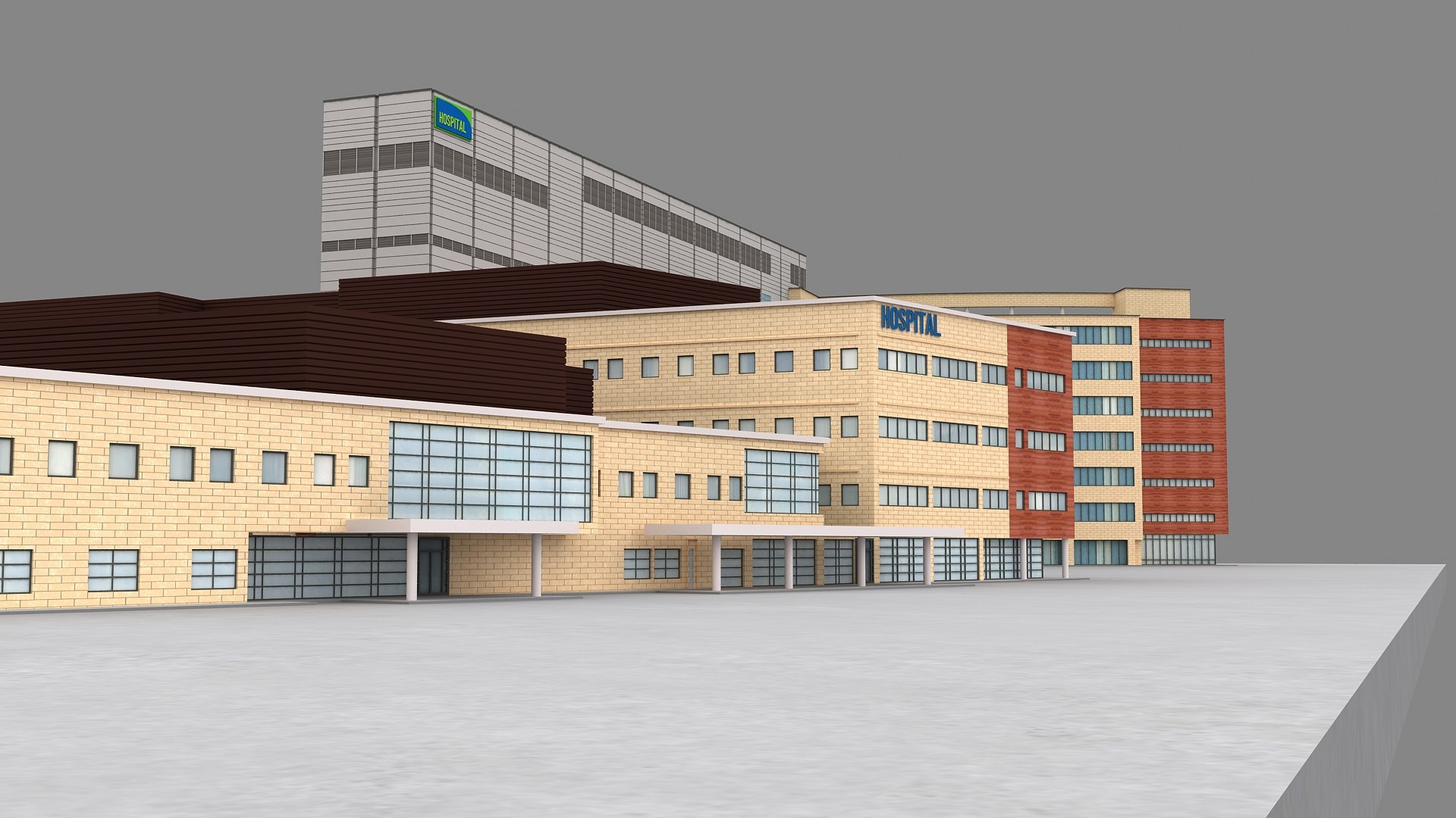 3D Hospital Building Model - TurboSquid 1812098