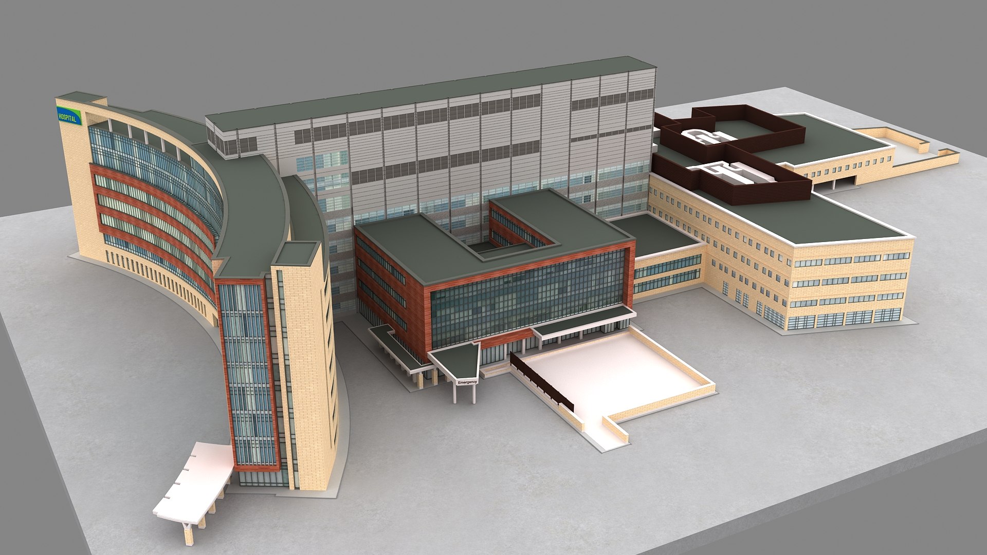 3D Hospital Building Model - TurboSquid 1812098