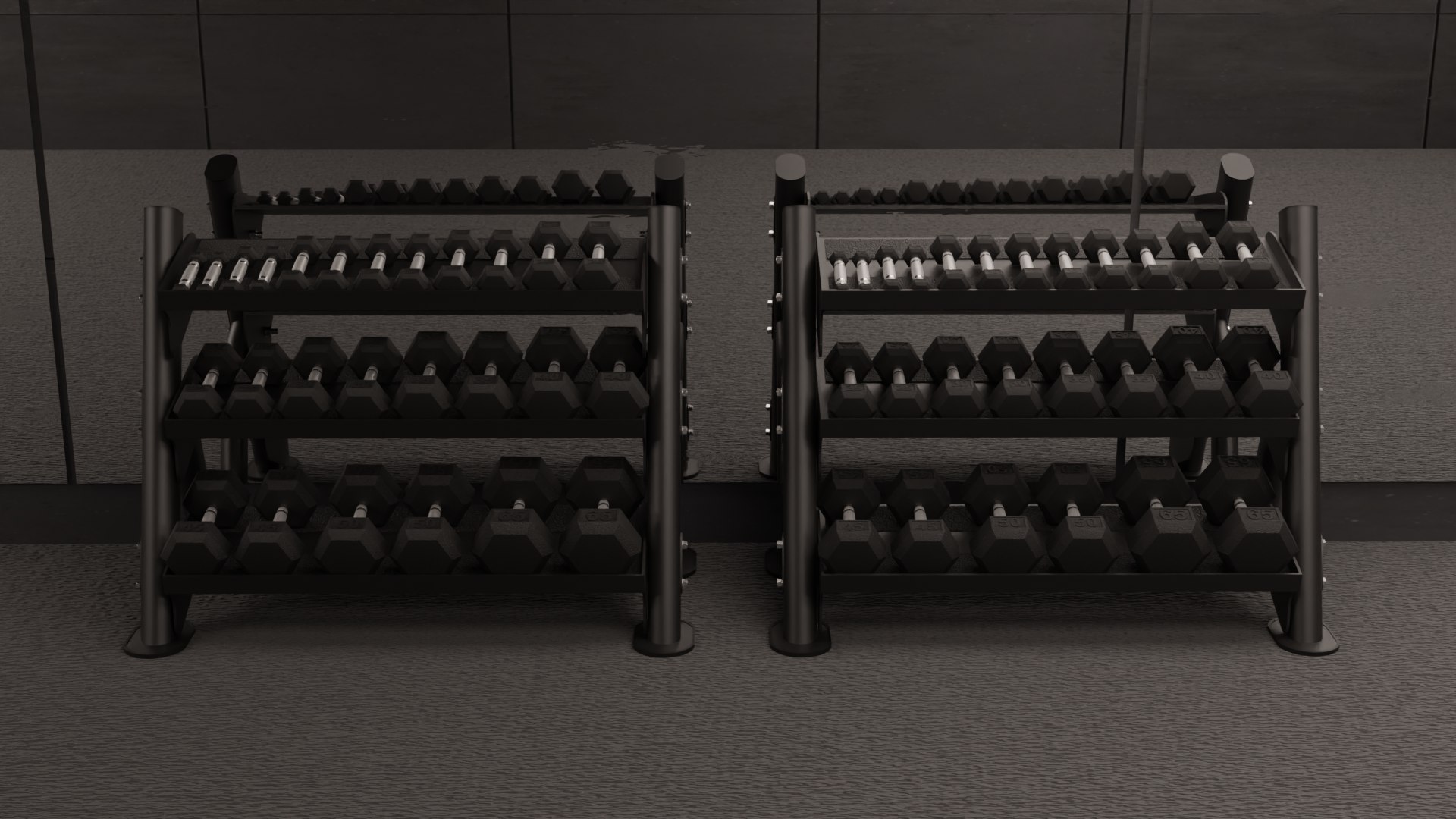 Hex Dumbbell Rack 3D - TurboSquid 1912287