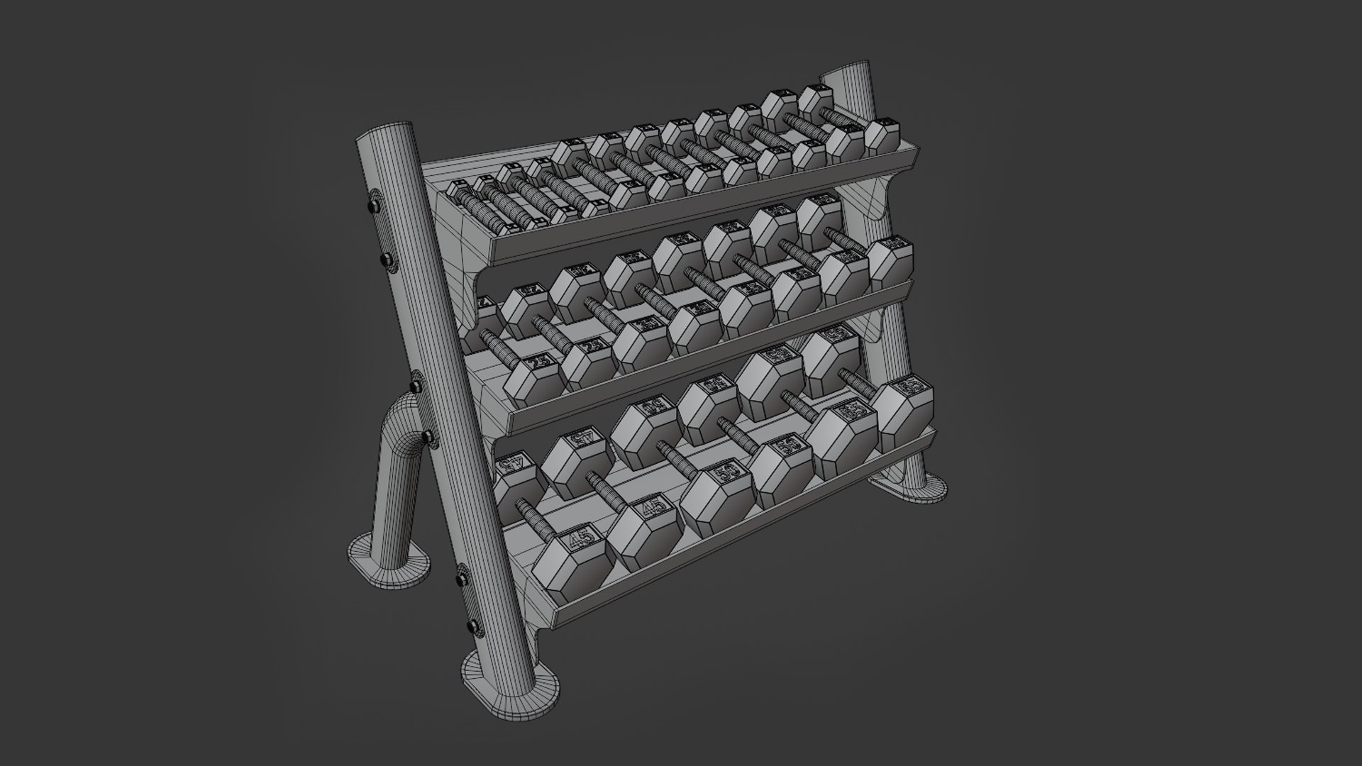 Hex Dumbbell Rack 3D - TurboSquid 1912287