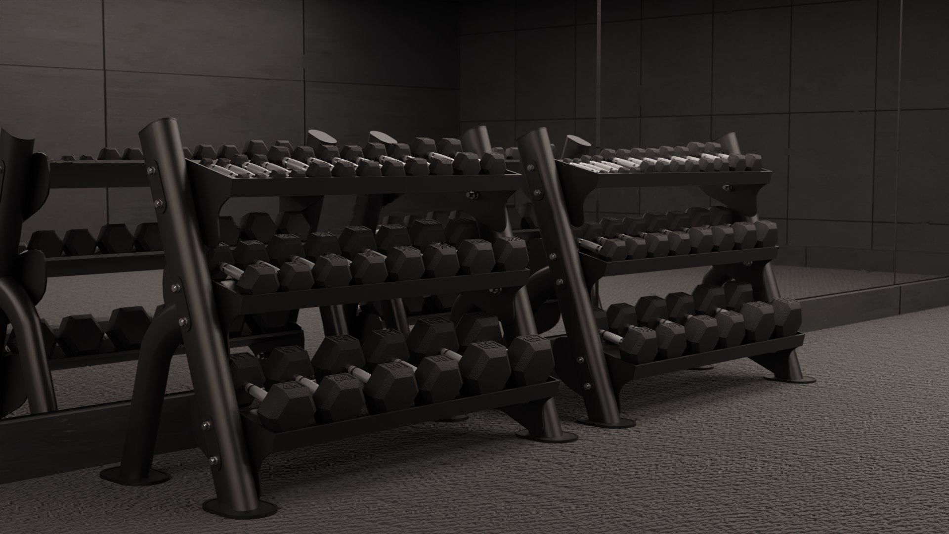 Hex Dumbbell Rack 3D - TurboSquid 1912287