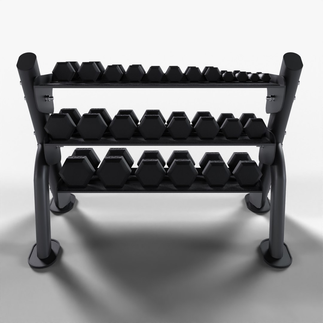 Hex Dumbbell Rack 3D - TurboSquid 1912287