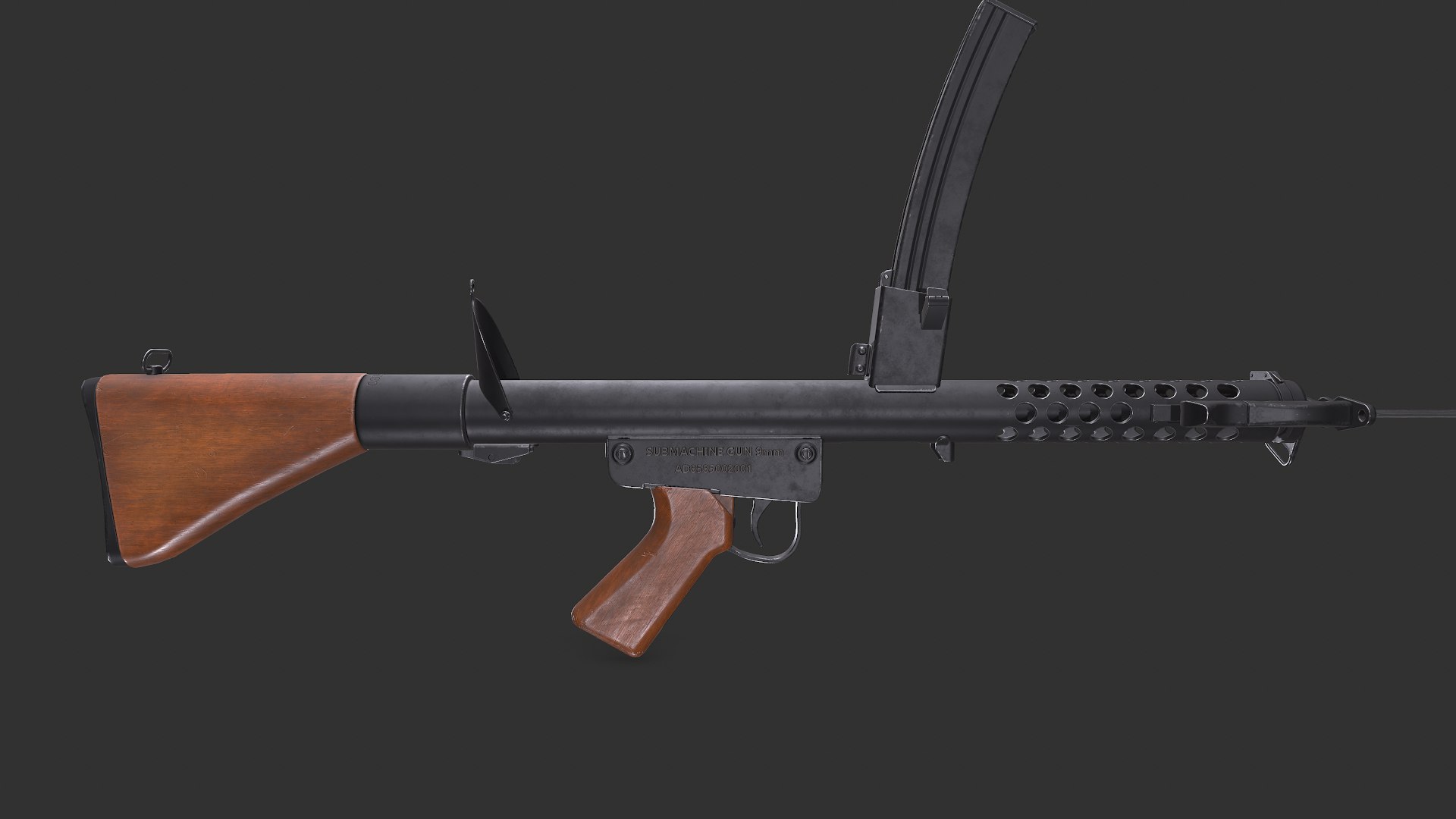 Lithgow F1 Submachine Gun SMG Low-poly PBR 3D - TurboSquid 2223245