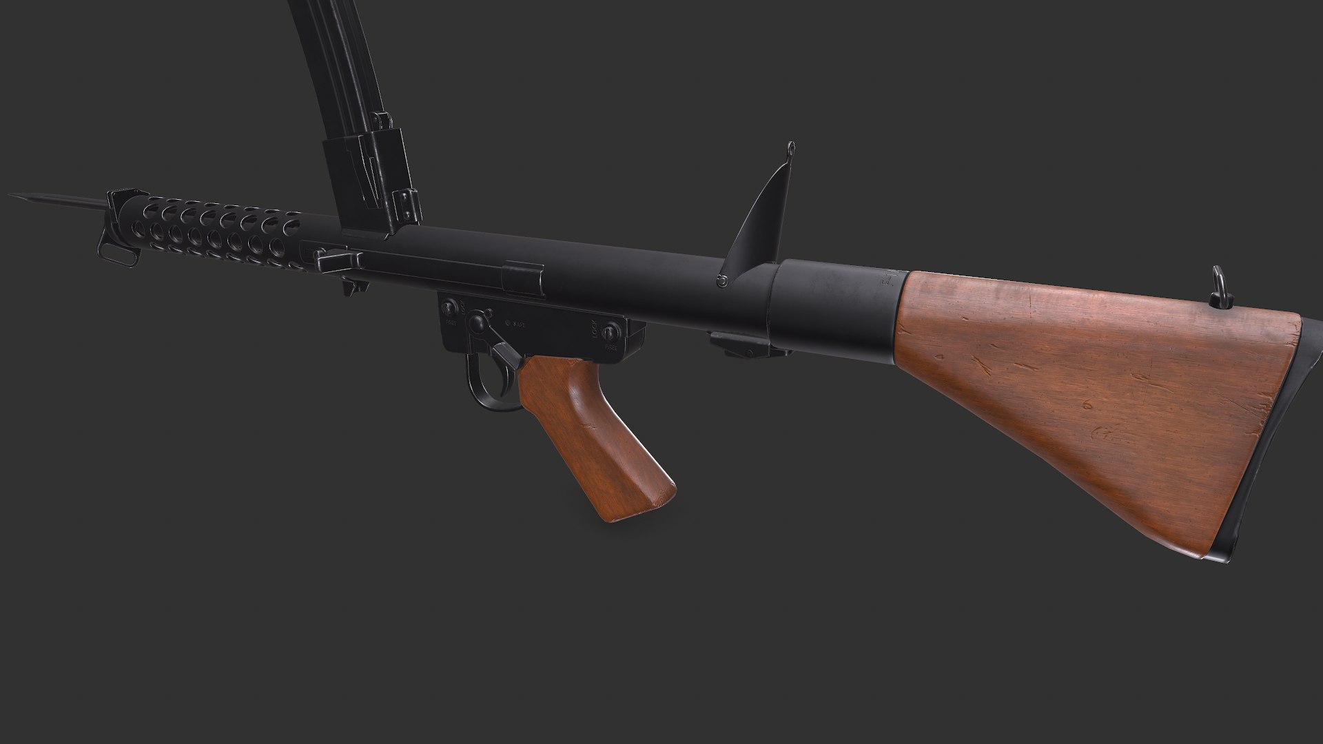 Lithgow F1 Submachine Gun SMG Low-poly PBR 3D - TurboSquid 2223245