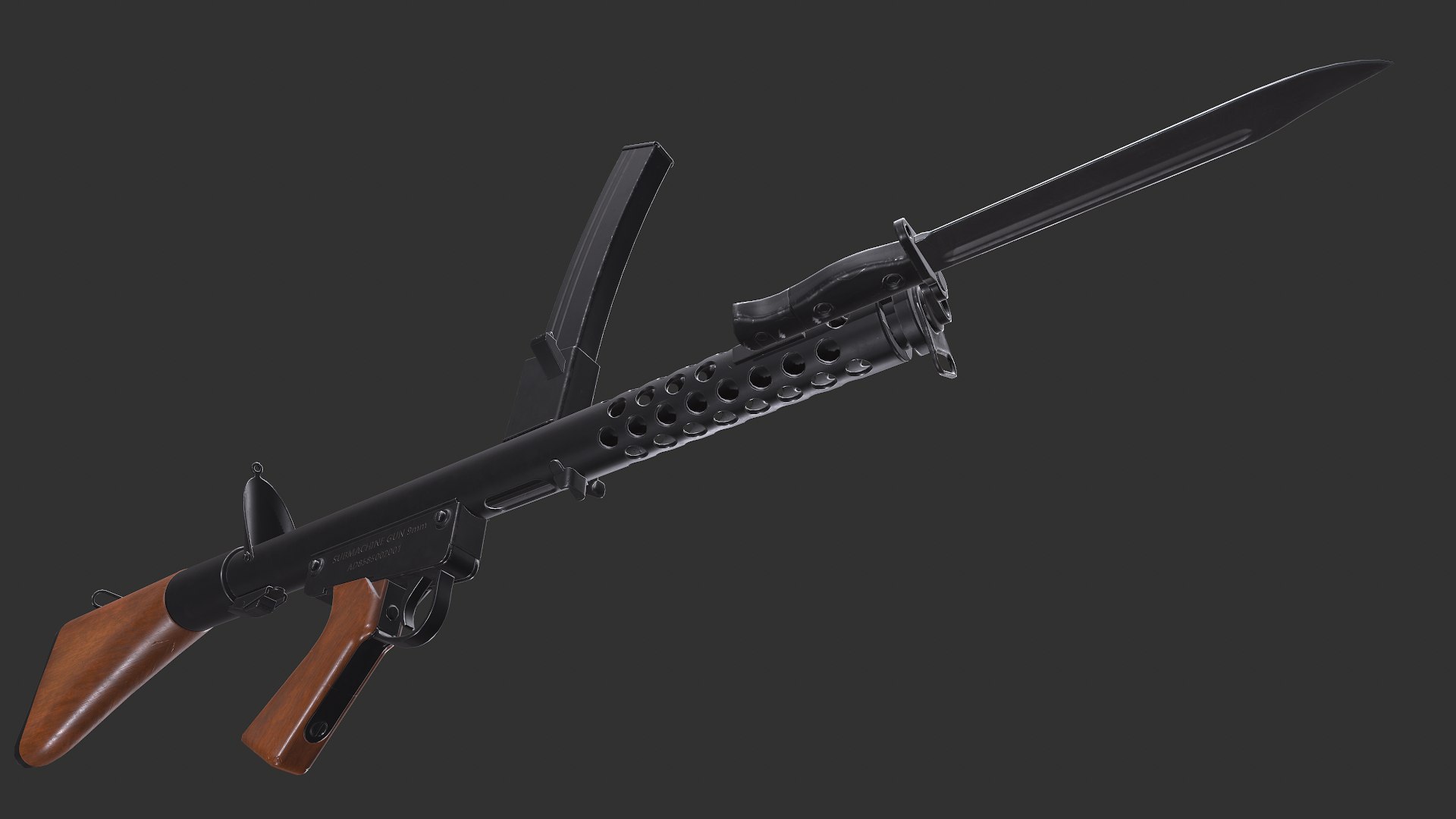 Lithgow F1 Submachine Gun SMG Low-poly PBR 3D - TurboSquid 2223245