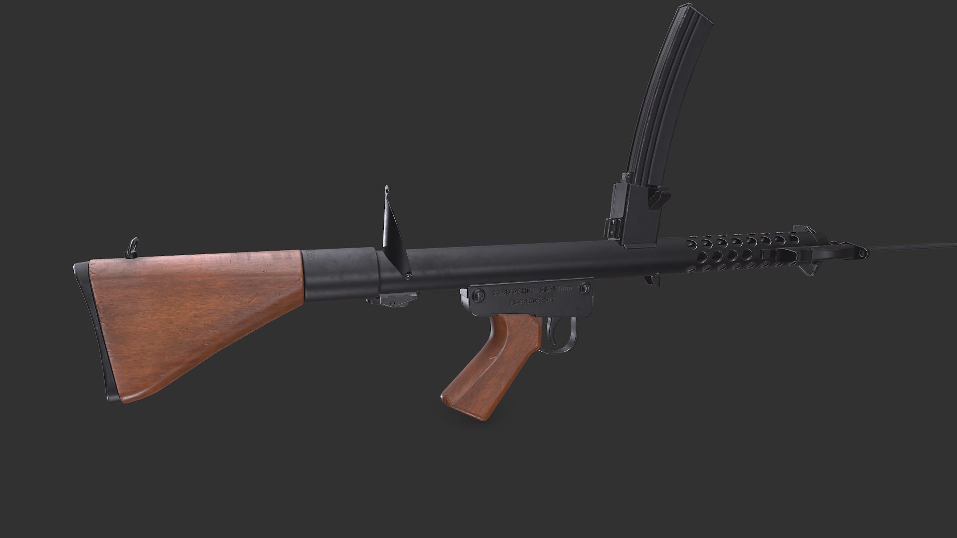 Lithgow F1 Submachine Gun SMG Low-poly PBR 3D - TurboSquid 2223245