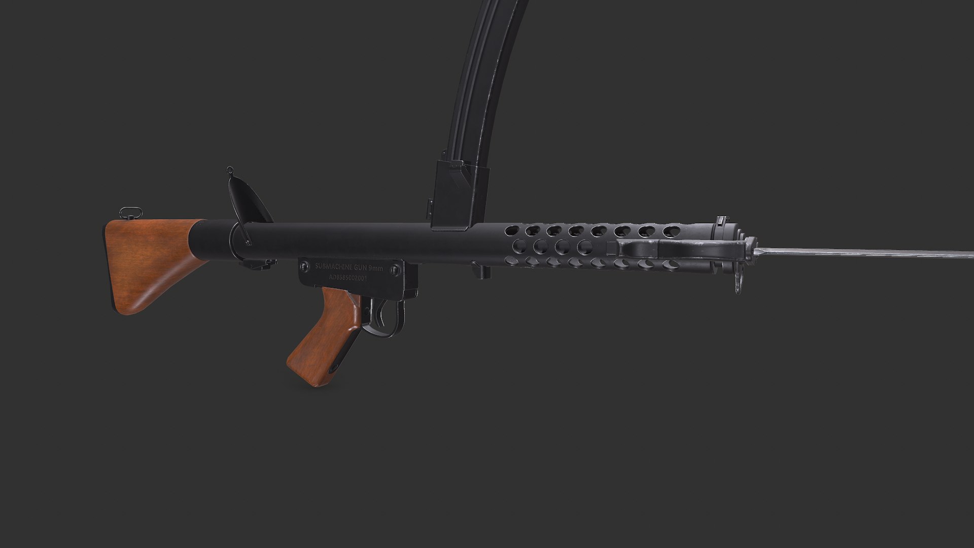 Lithgow F1 Submachine Gun SMG Low-poly PBR 3D - TurboSquid 2223245