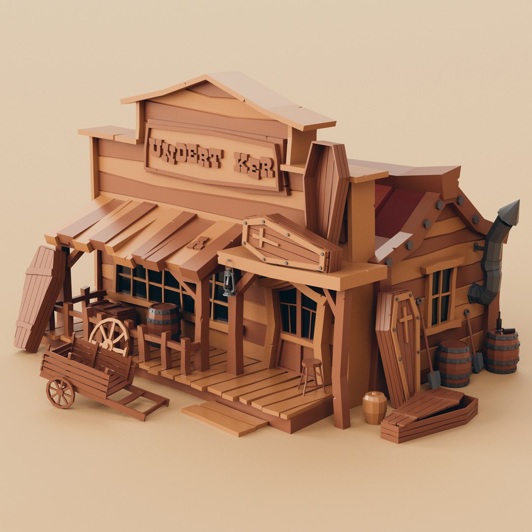 Lowpoly Wild West Undertaker 01 3D Model - TurboSquid 1885599