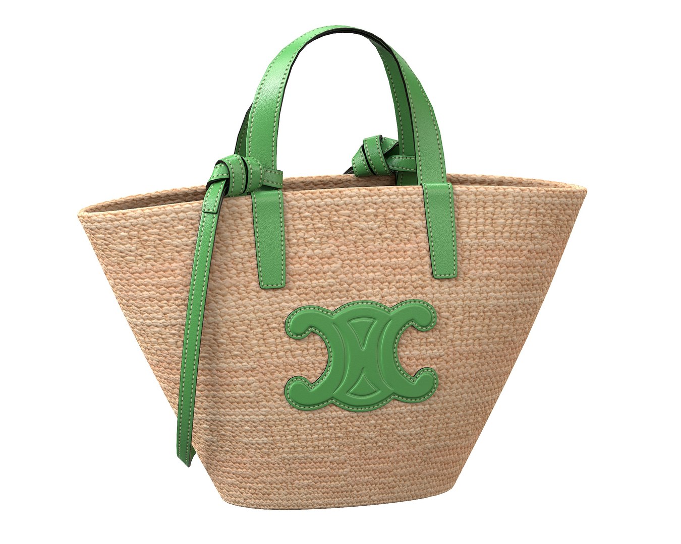 3D Celine Triomphe Classic Pannier Basket Bag In Raffia - TurboSquid ...