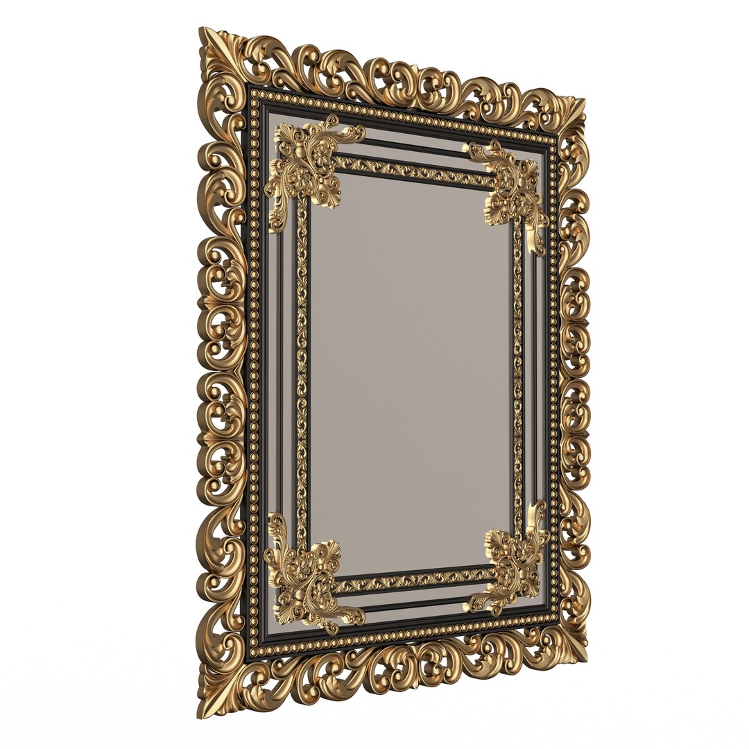 3D Carved Classic Mirror 09 Model - TurboSquid 2330536