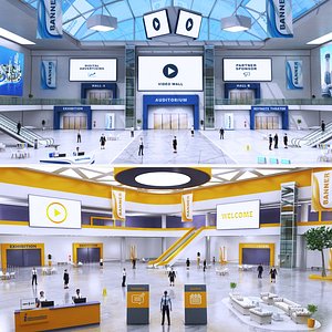 3D virtual exhibition hall - TurboSquid 1611127