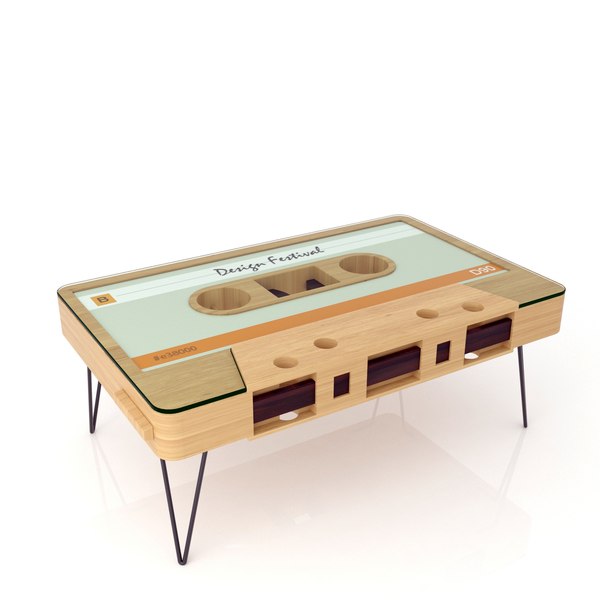 3d model of cassette tape coffee table