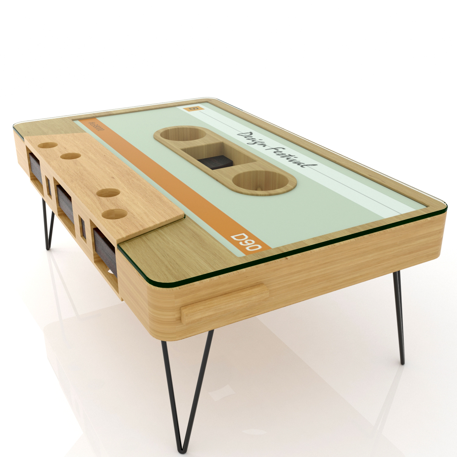 3d model of cassette tape coffee table