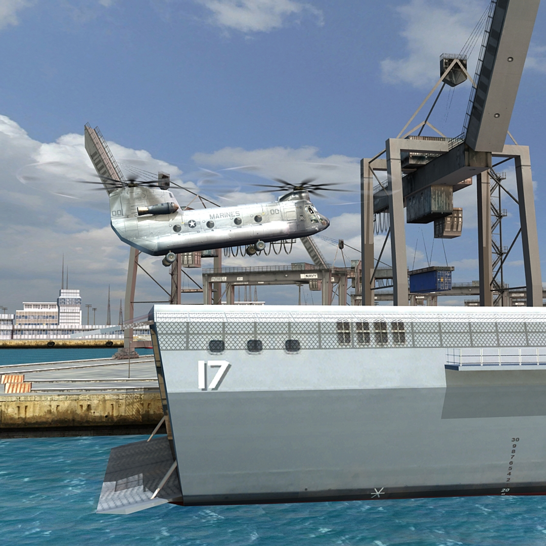 navy base port scenario 3d model