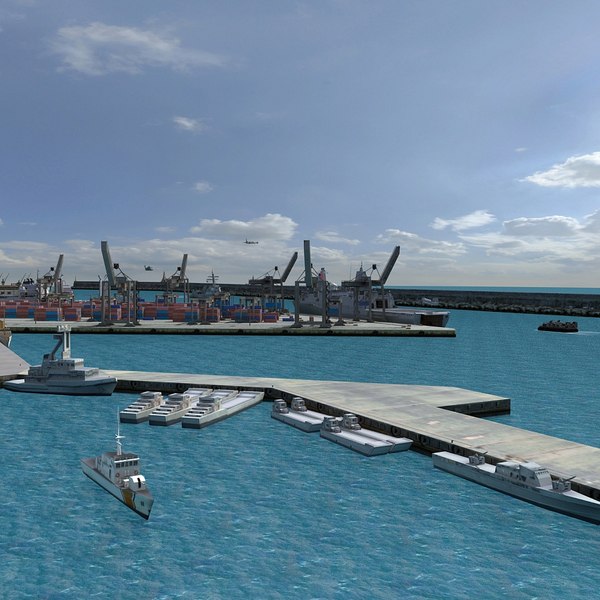 navy base port scenario 3d model