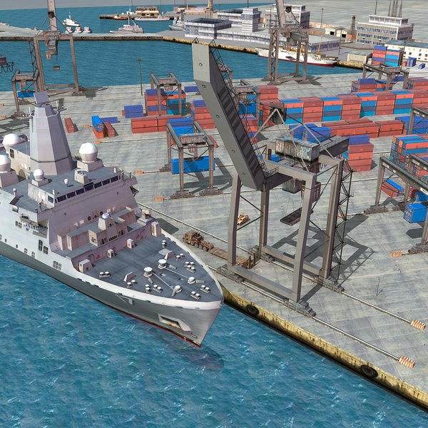 navy base port scenario 3d model