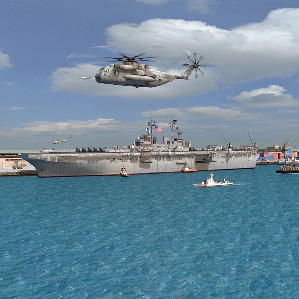 navy base port scenario 3d model