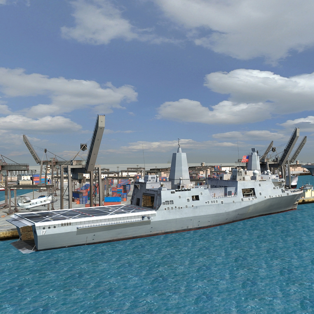 navy base port scenario 3d model