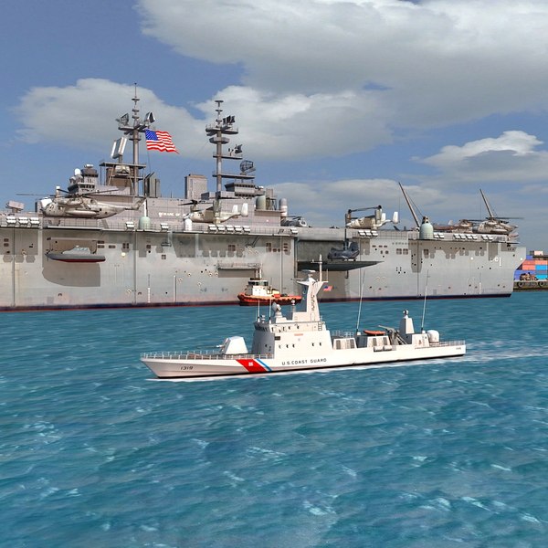 navy base port scenario 3d model
