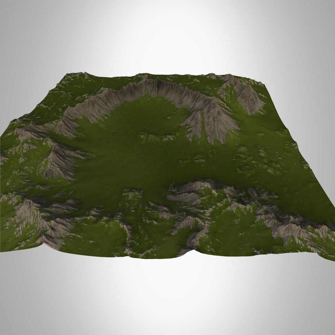 3d Model Of Mountain Valley Landscape