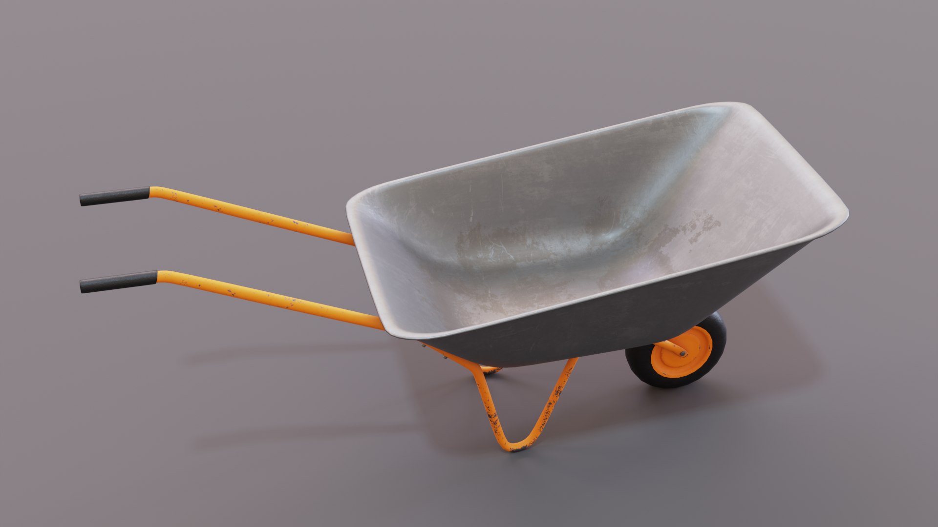 3D Realistic Orange Wheelbarrow - TurboSquid 1990536