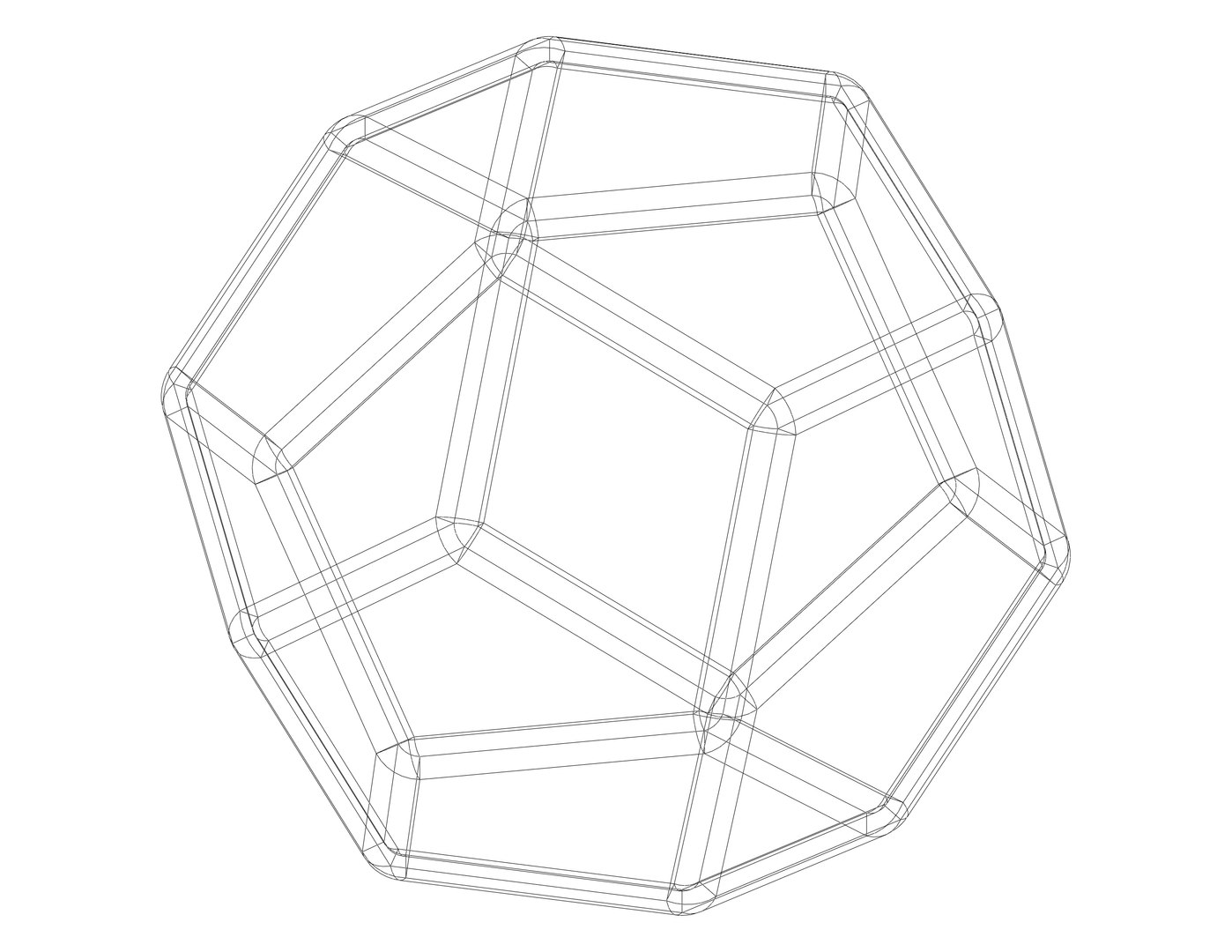 Wireframe Thick Dodecahedron Model - TurboSquid 2176012