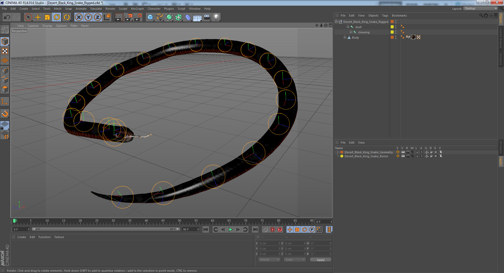 modelo 3d Desert Black King Snake Rigged para Cinema 4D - TurboSquid ...