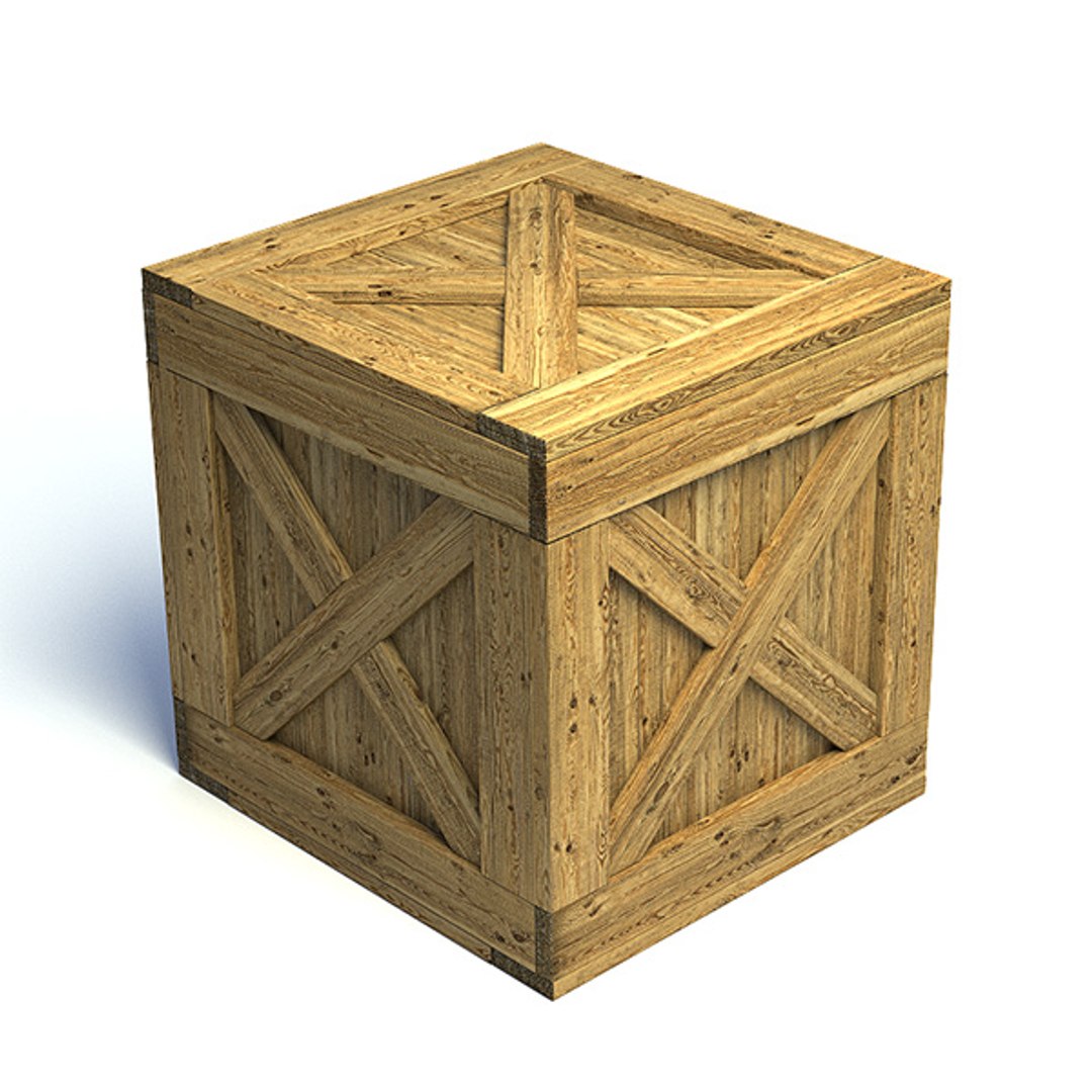 3d model wood crate